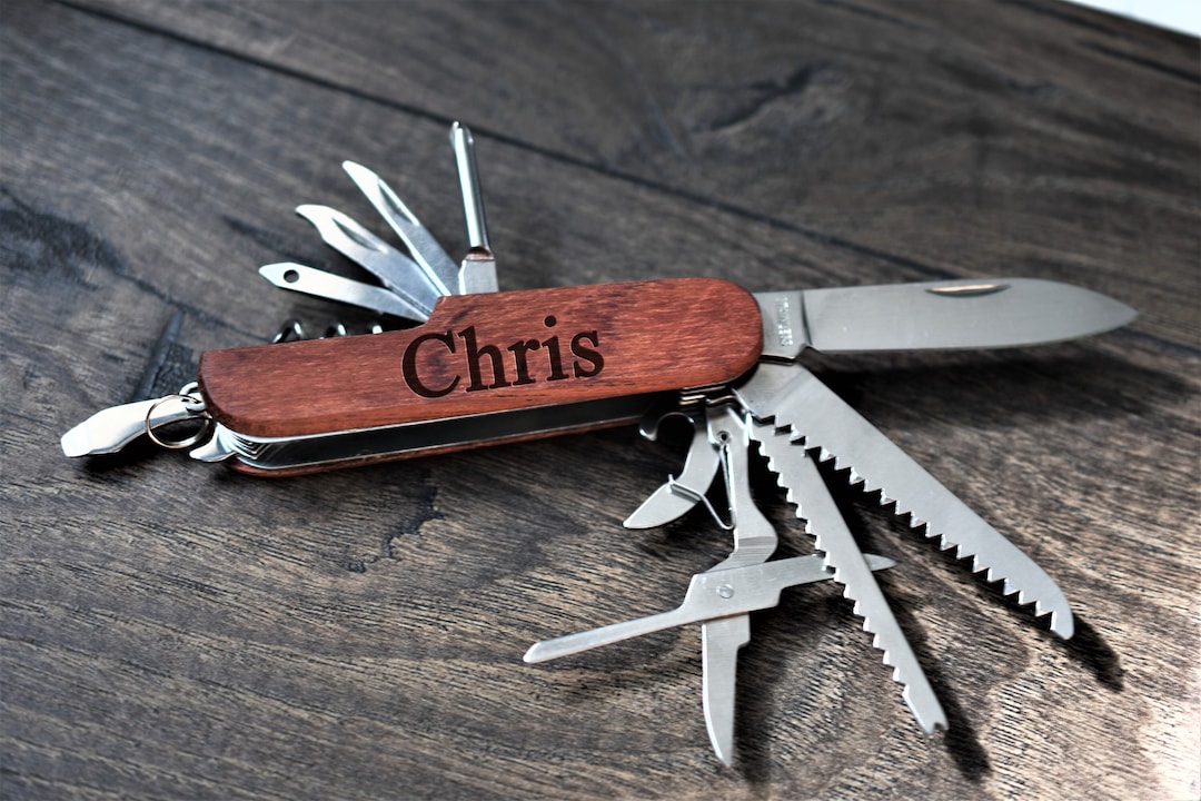 Personalized Knife, 11 in 1 Multi-tool, Engraved Wood - Etsy