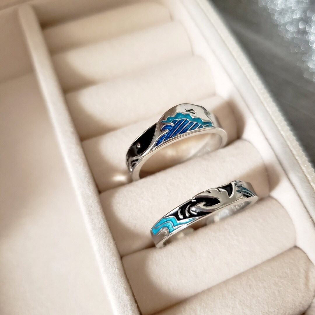 Matching Couple Rings, Ocean Waves and Seagull Ring, Friendship Rings ...