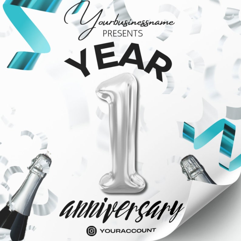 First Anniversary Sale Flyer, DIY Flyer Design, One Year Celebration ...