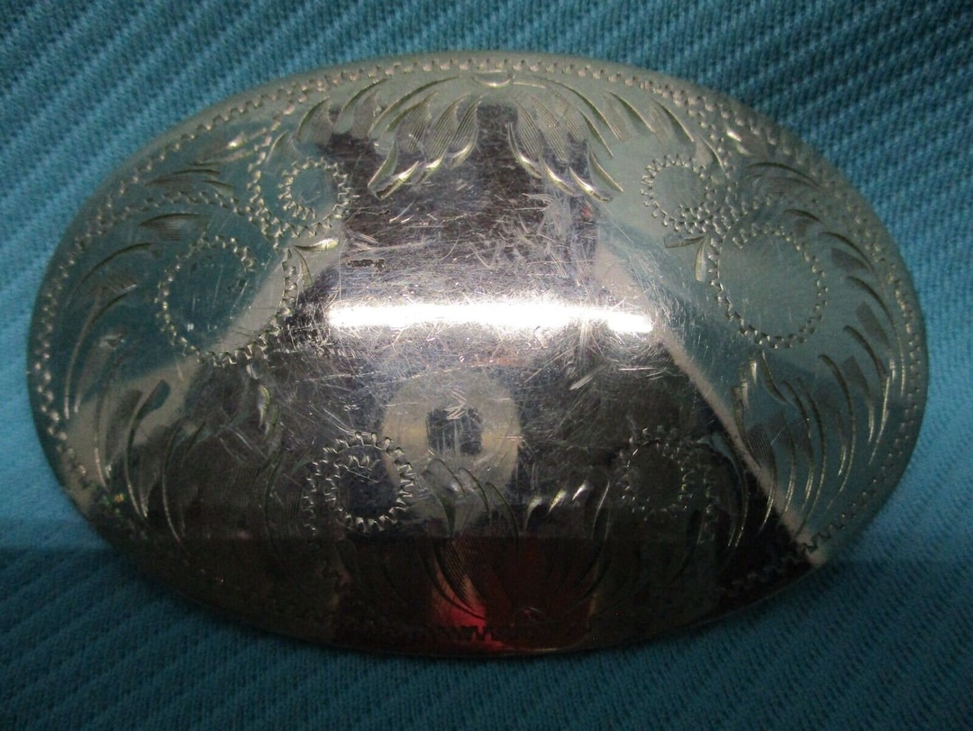 Vintage COMSTOCK SILVERSMITHS Hand Engraved Reversible Belt Buckle - Etsy