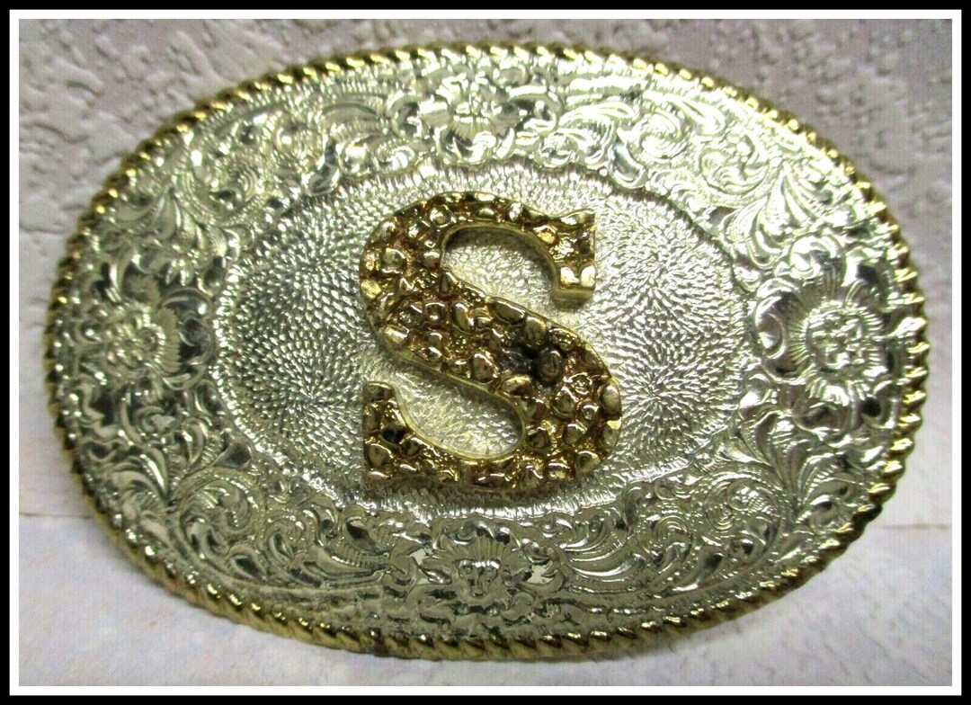 Beautiful Letter ~S~ El Aturo Western Crumrine BELT BUCKLE USA Made ...