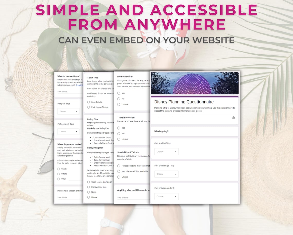 Disney Planning Questionnaire Google Form Template for Travel Advisors ...