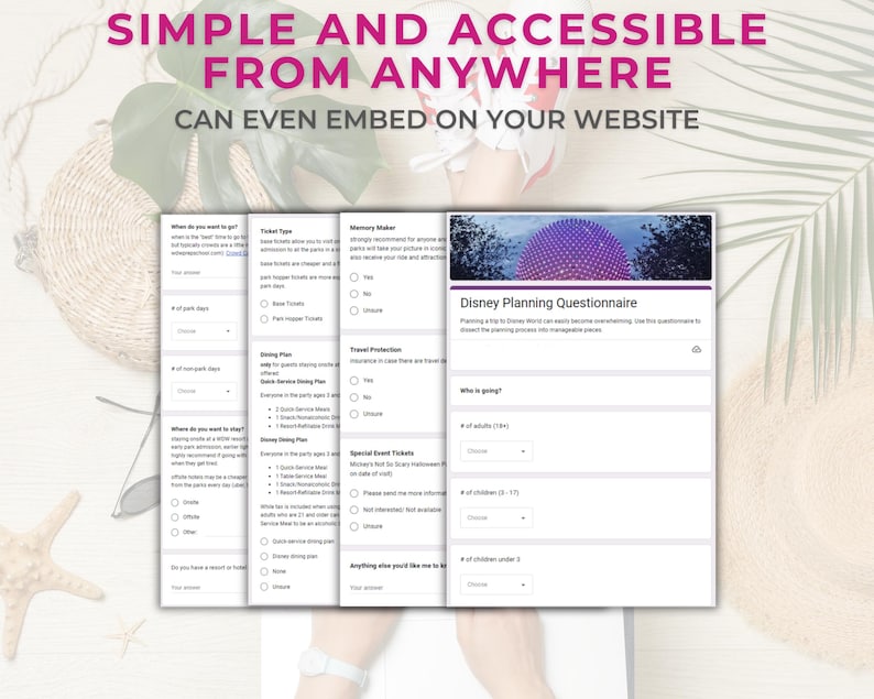 Disney Planning Questionnaire Google Form Template for Travel Advisors ...