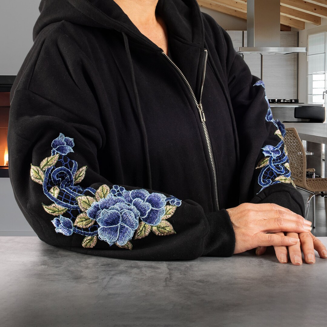 Charming Blue Flower Embroidered Appliqué Will Get You Noticed Wherever ...