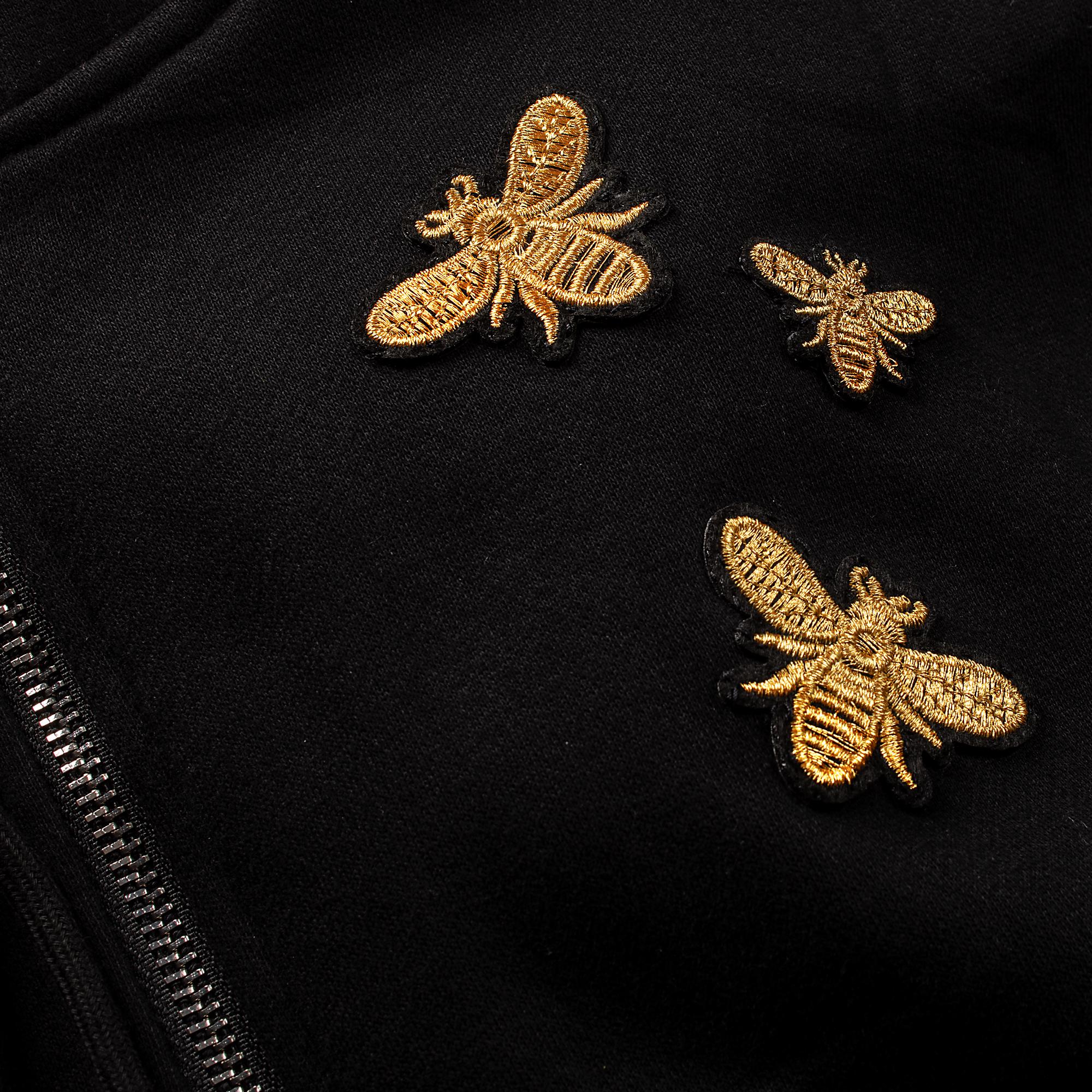 One-of-a-kind, Golden Bee Custom-designed Zip-up Hoodie Sweatshirt With ...