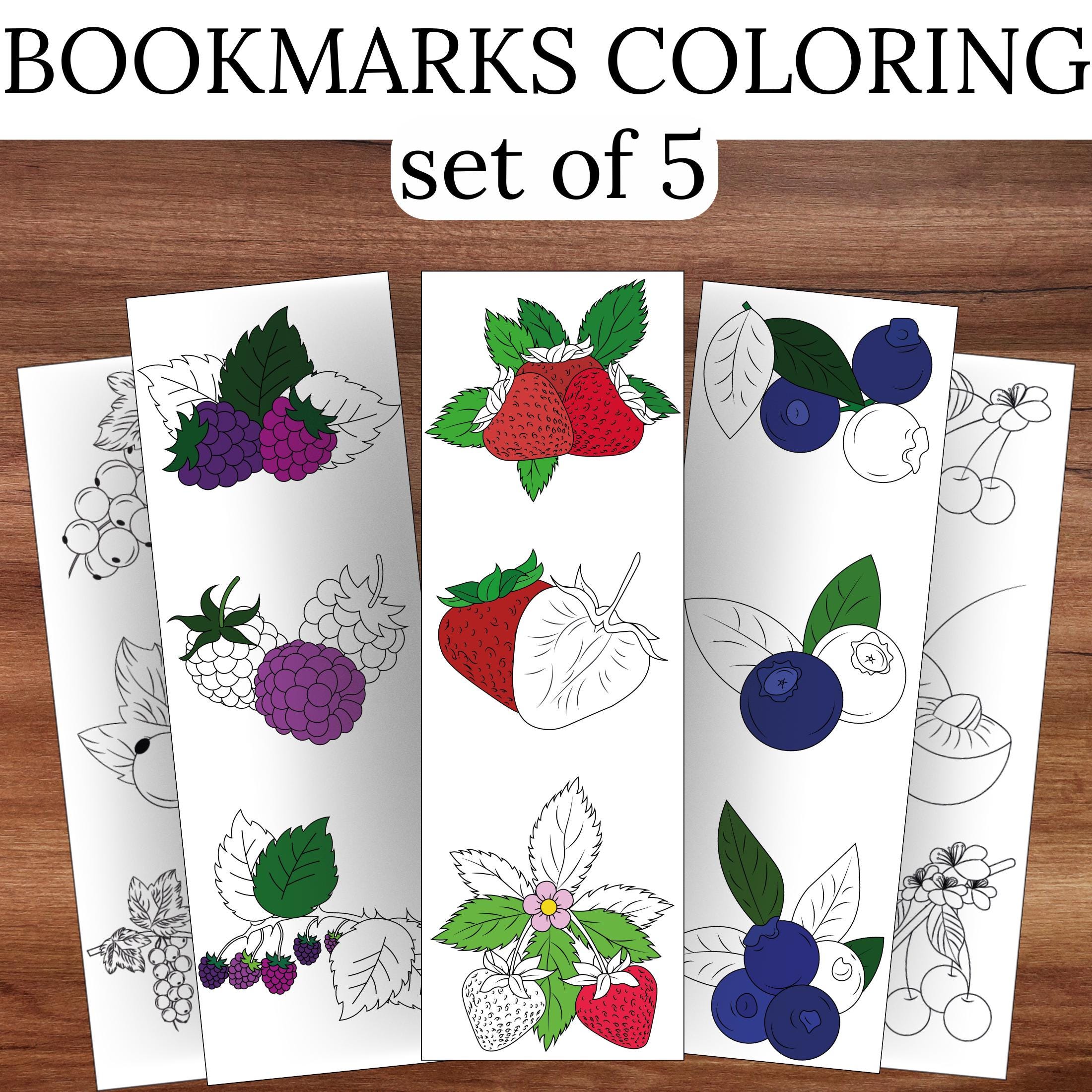 Custom Printable Bookmark - Blueberry, Raspberry, Strawberry Plants ...