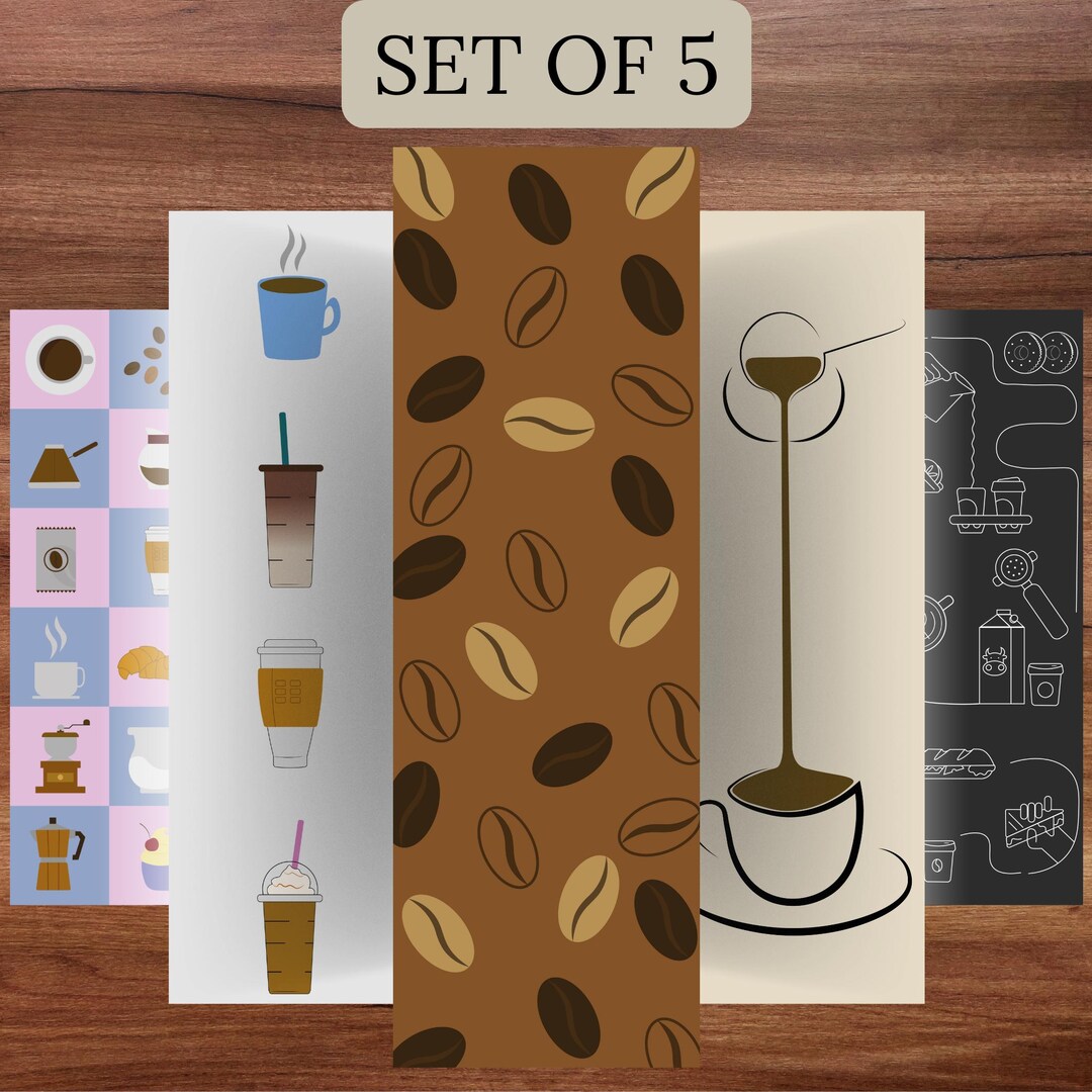 Printable Bookmarks Coffee Custom Bookmark, Cute Reading Accessory ...