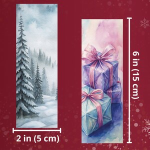 Winter Bookmarks Set - Cozy Watercolor Winter Art, Printable Christmas ...