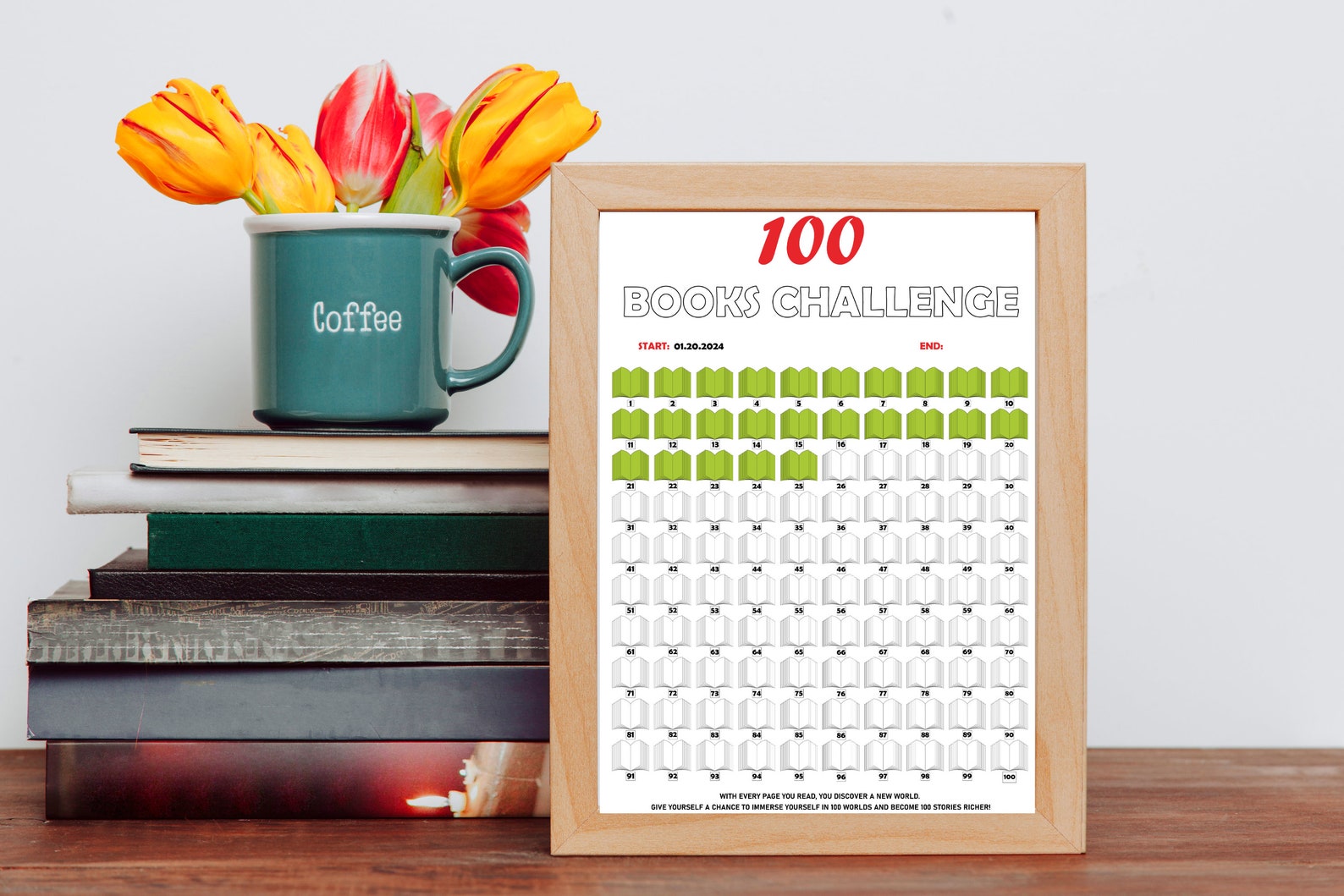 100 Books Challenge, Printable Reading Journal, Reading Tracker, Books ...
