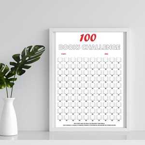 100 Books Reading Tracker Printable | Book Tracker Template | Reading ...