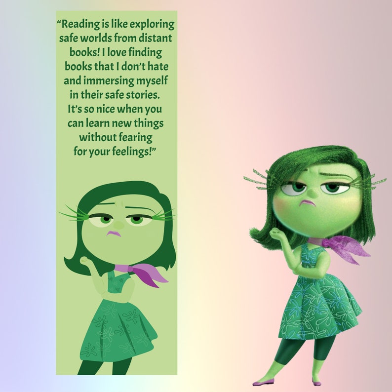 Digital Bookmarks 2*6 - Inside Out Characters With Quotes - Instant ...