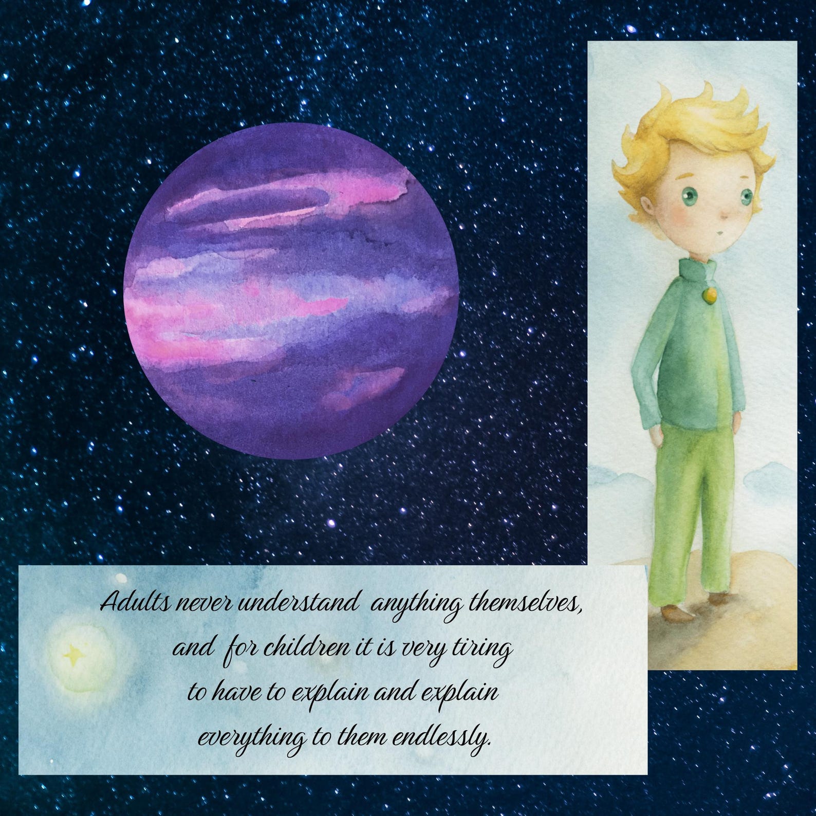 Set of 10 Printable Bookmarks "the Little Prince" for Valentine's Day ...
