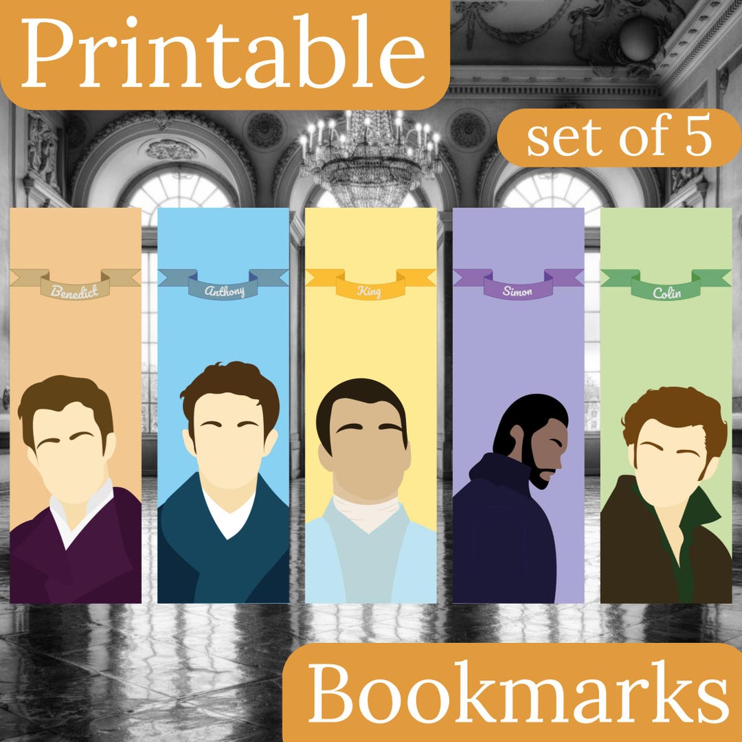 Bridgerton Bookmarks Printable Set of Regency Gentlemen, Duke of ...