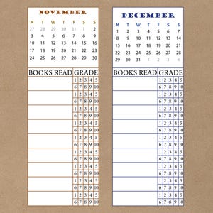2025 Monthly Bookmark Calendar - Printable Tracker Set With Reading ...