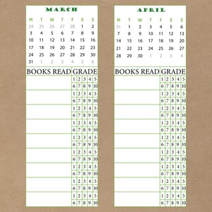 2025 Monthly Bookmark Calendar - Printable Tracker Set With Reading ...