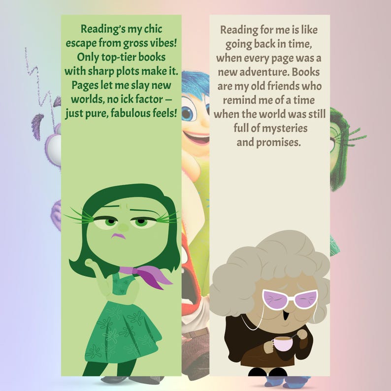 Inside Out Digital Bookmarks Set of 10 - Gift for Pixar Fans, Kids ...