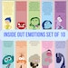 Inside Out Digital Bookmarks Set of 10 - Gift for Pixar Fans, Kids ...