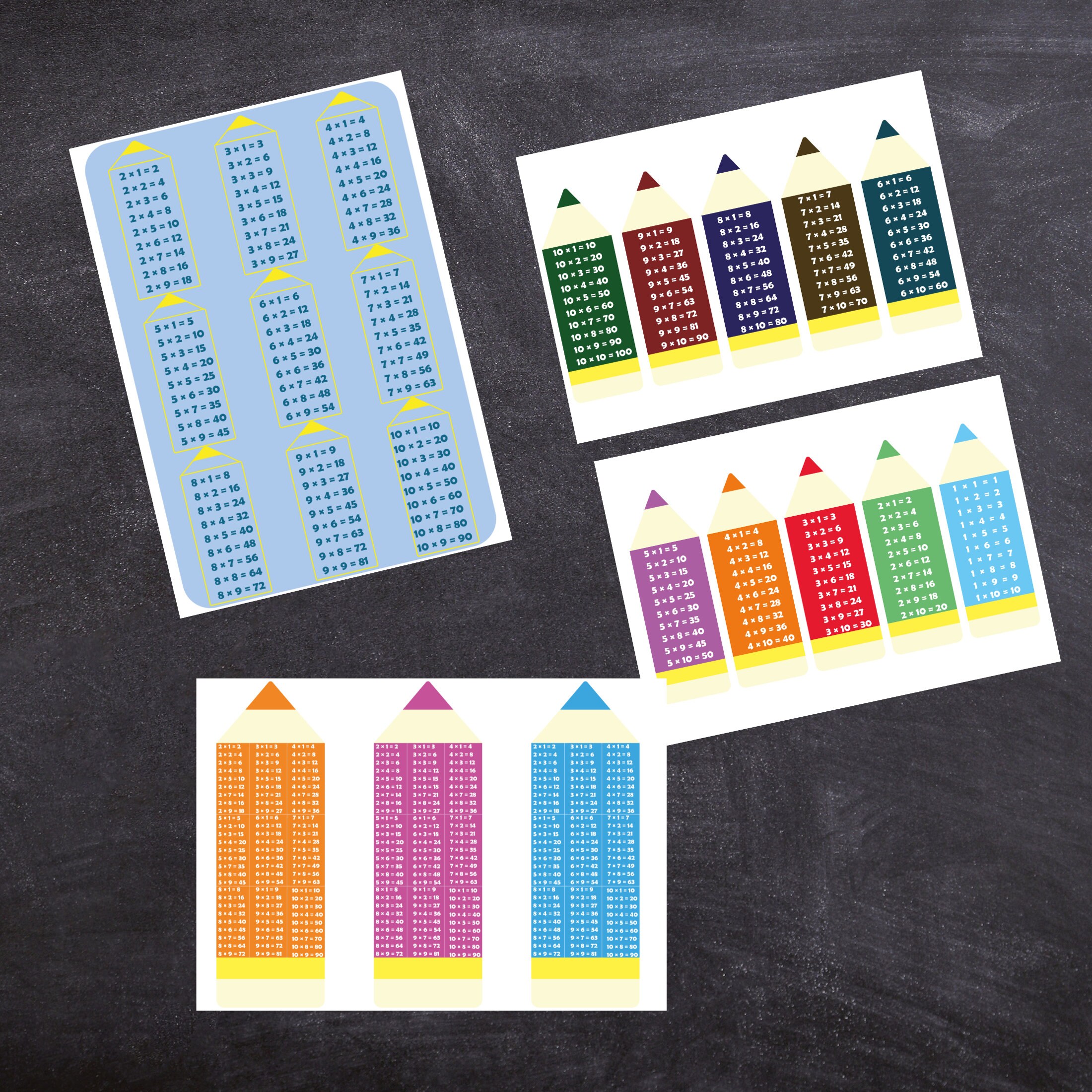 Multiplication Table Bookmarks With Multiplication Table Multiplication ...