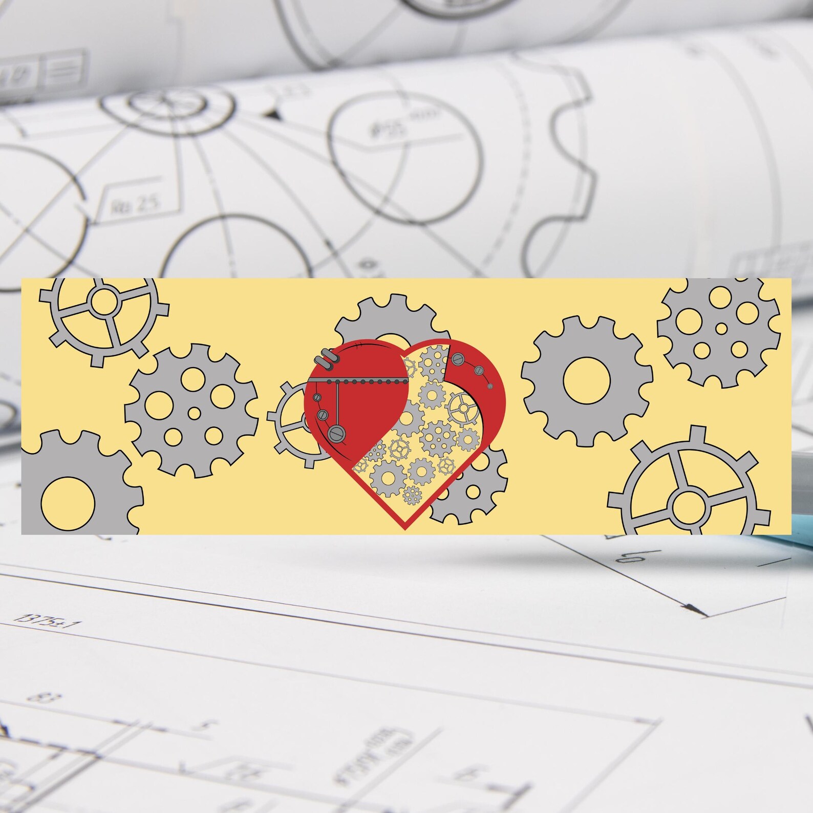 Steampunk Bookmark Gear Design Mechanical Art Printable Bookmark ...