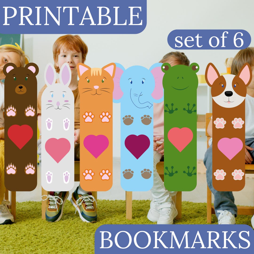Animal Bookmark Set - Cute Bear, Bunny Reading Gift, Fox Lover ...