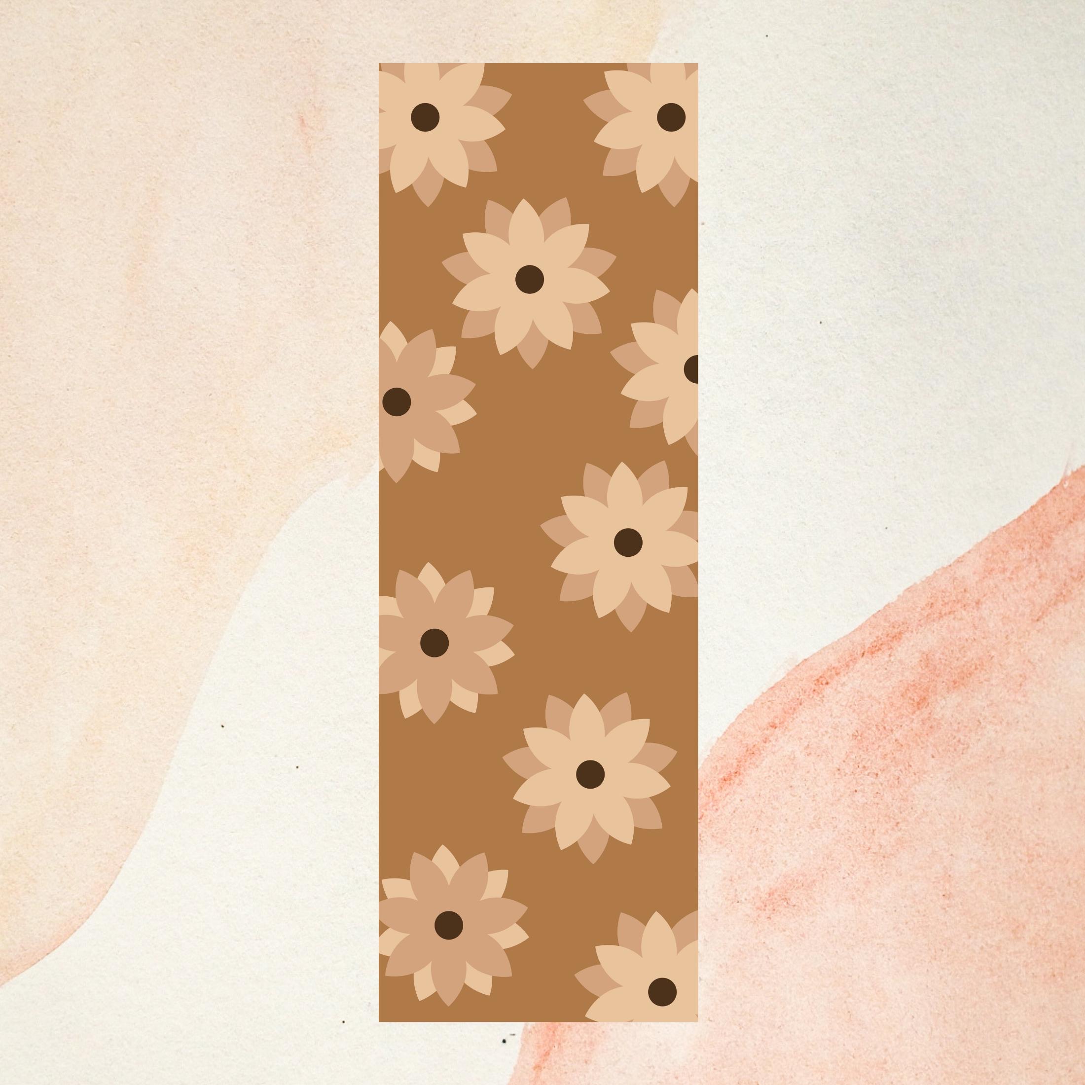 Bear Aesthetic Printable Bookmark - Beige Bookmark With Floral Art ...