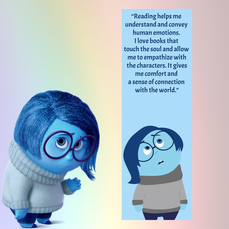 Inside Out Bookmark Set – Pixar Character Set – Joy Sadness Anger ...