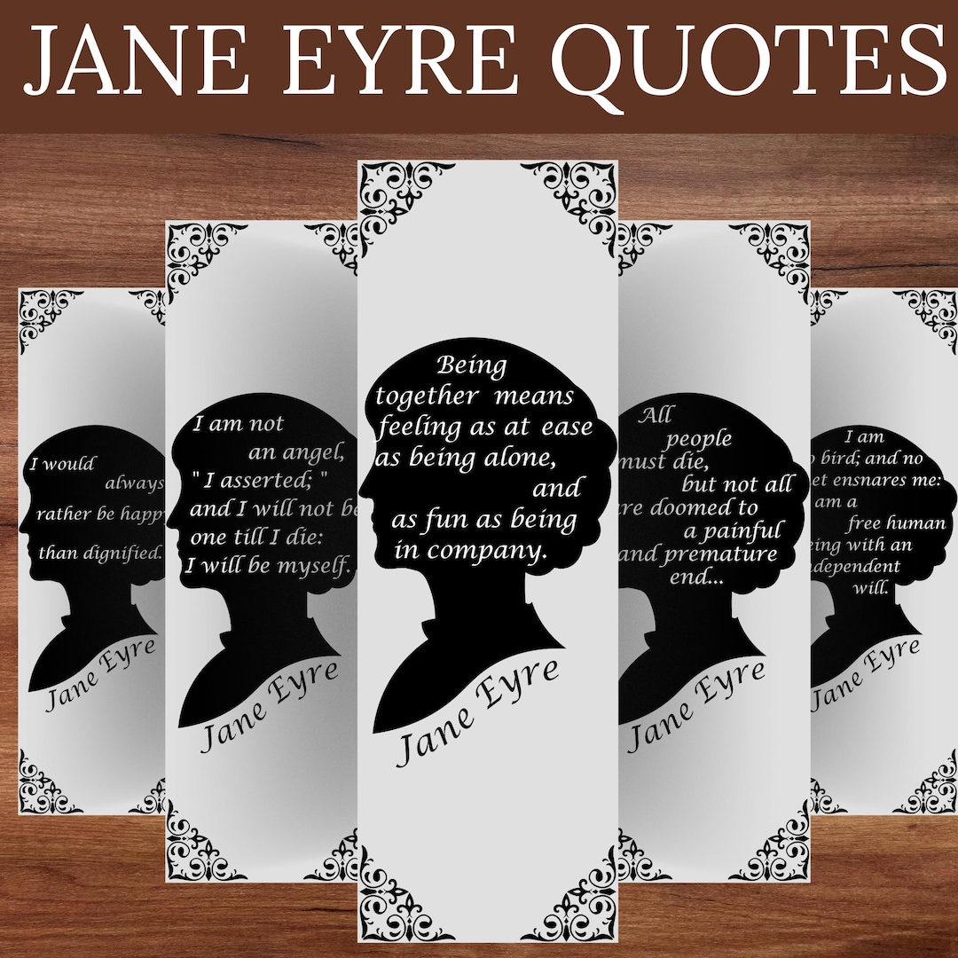 Jane Eyre Custom Bookmark Printable PNG – Classic Literature Book Marks ...