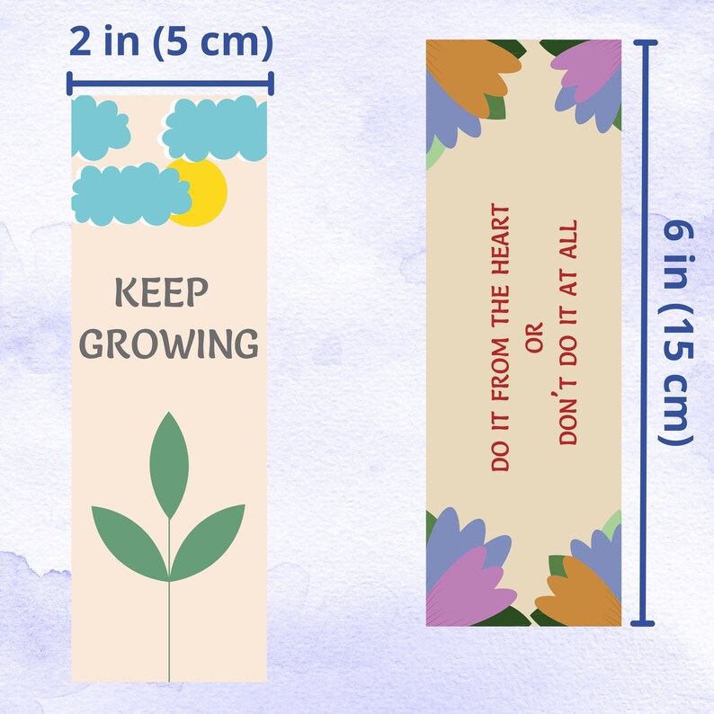 Printable Bookmarks 2x6 Positive & Motivational Quotes Instant Download ...