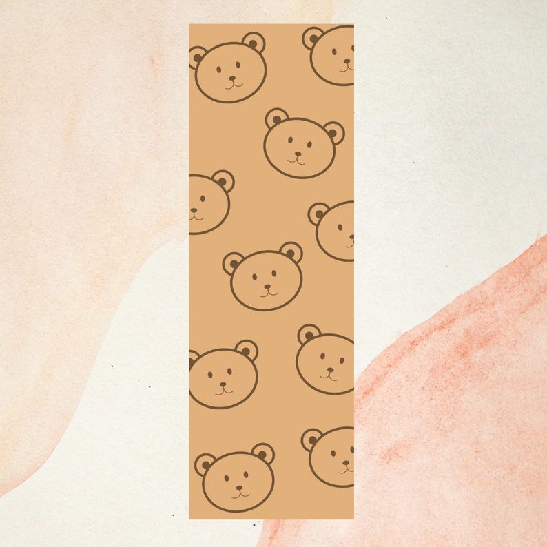 Bear Aesthetic Printable Bookmark - Beige Bookmark With Floral Art ...