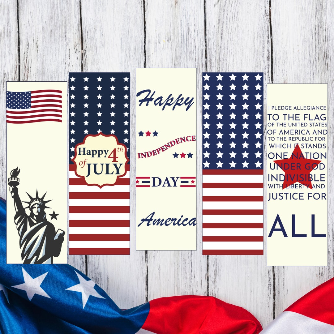 Digital Bookmarks 4th of July Independence Day Celebrations Instant ...