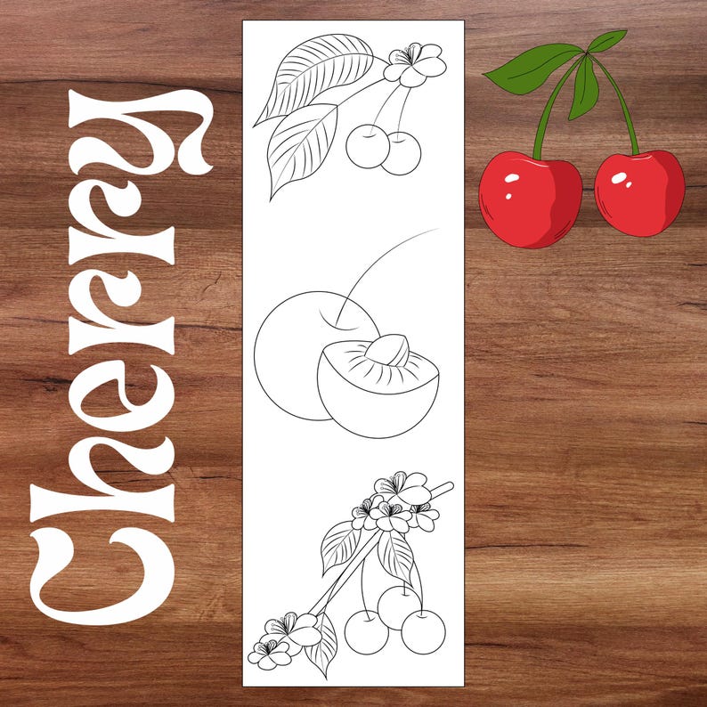 Custom Printable Bookmark - Blueberry, Raspberry, Strawberry Plants ...