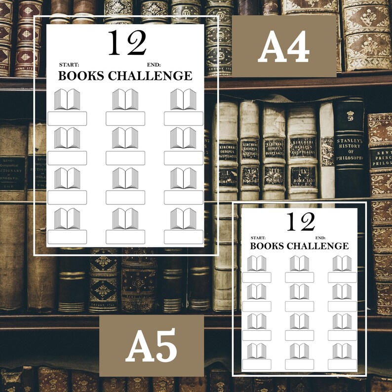Complete Reading Challenge Set PRINTABLE Journal & Log 12, 25, 50 Book ...