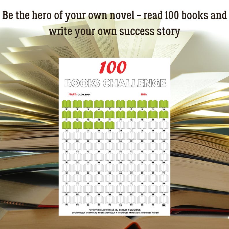 100 Books Reading Tracker Printable | Book Tracker Template | Reading ...