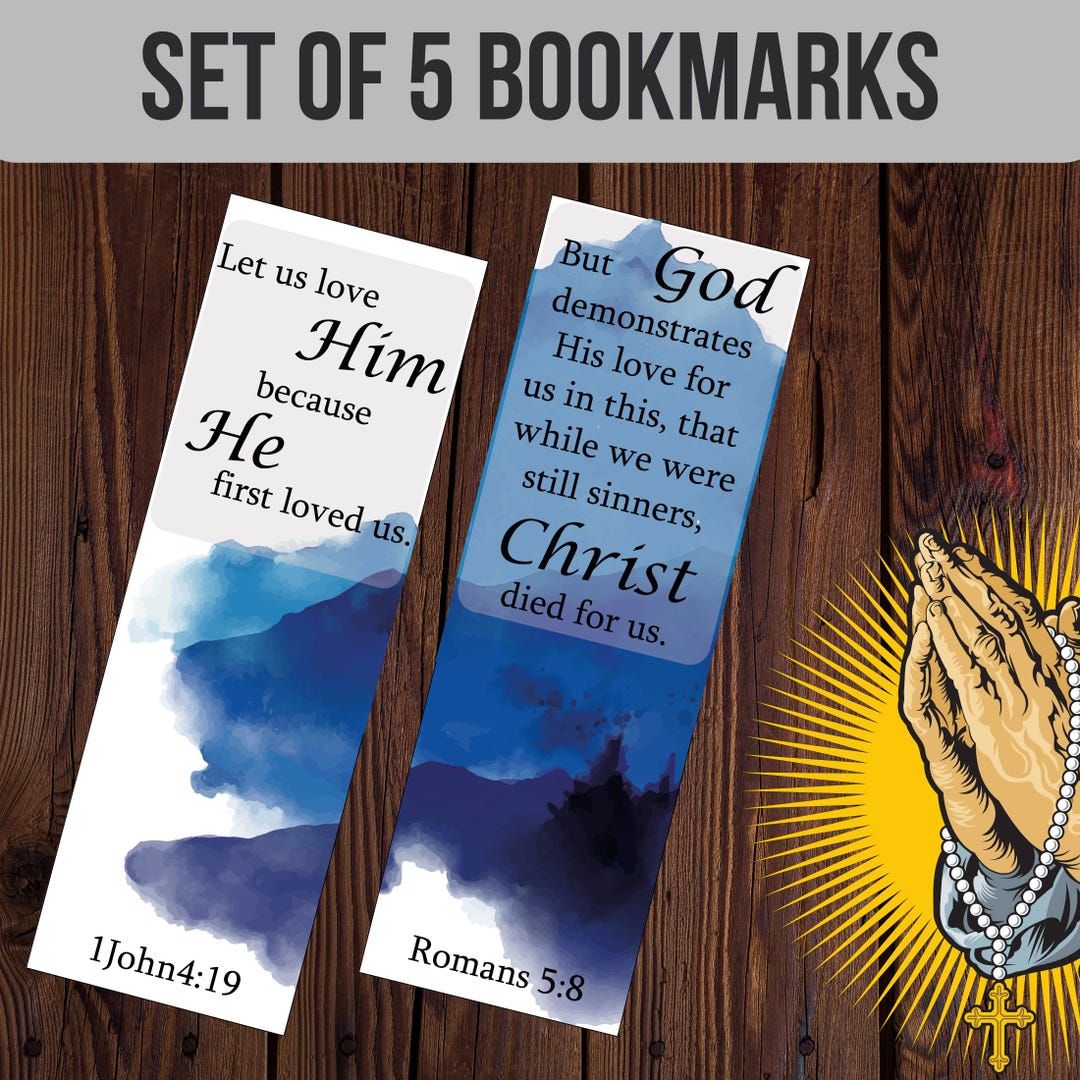 Bible Verse Bookmark Set - Christian Gift, Scripture Bookmarks ...