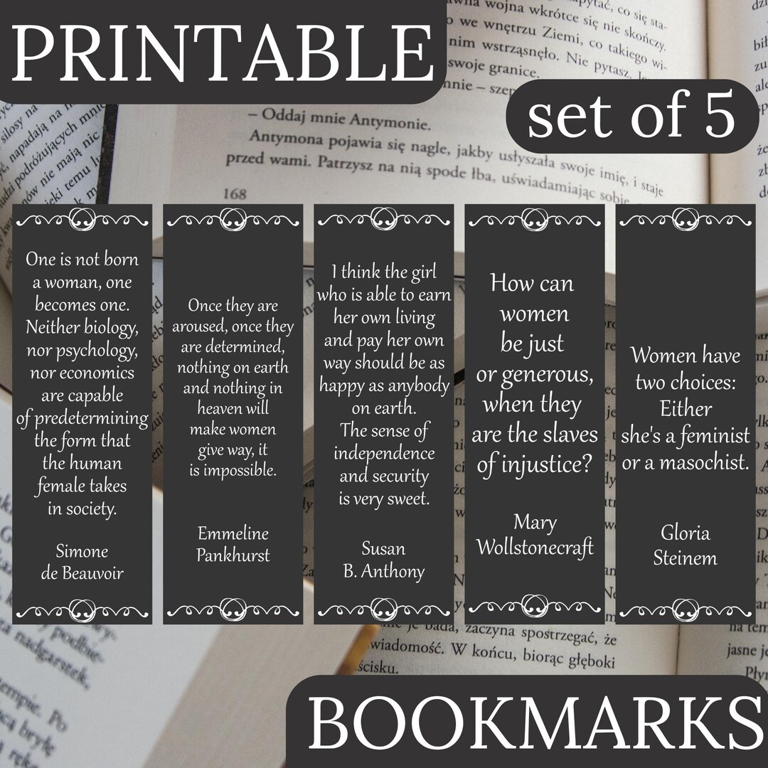 Feminist Bookmarks | Inspirational Suffragette Quotes | Women's Rights ...