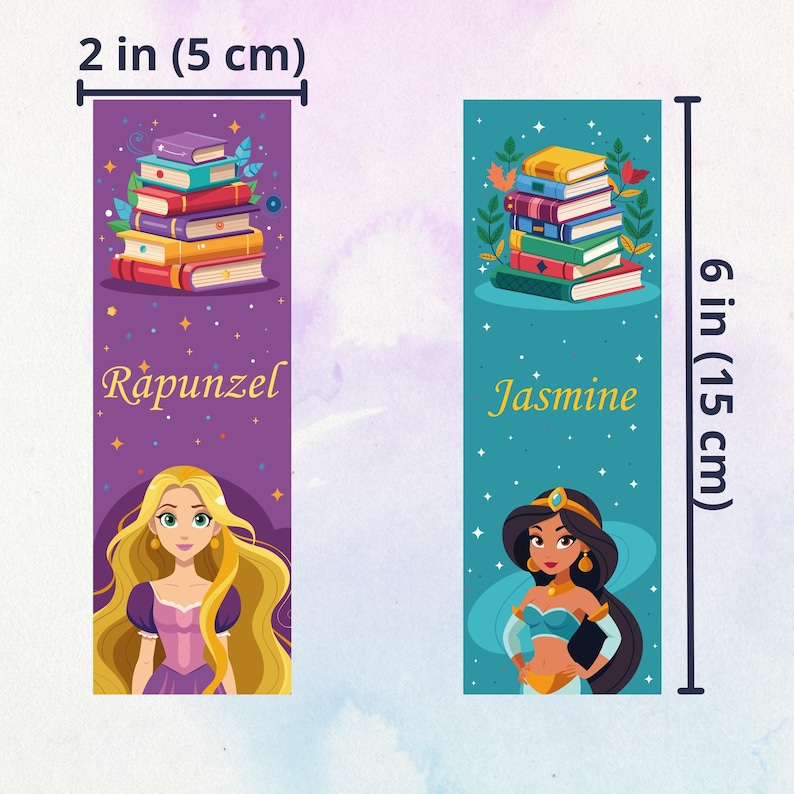 Disney Princess Printable Bookmarks - Gift for Kid Book Lovers, Disney ...