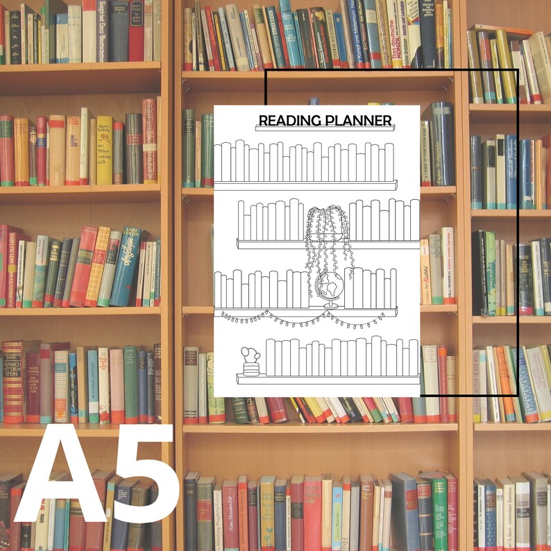 Book Planner Bookcase A4, A5, Letter Perfect for Book Lovers Instant ...