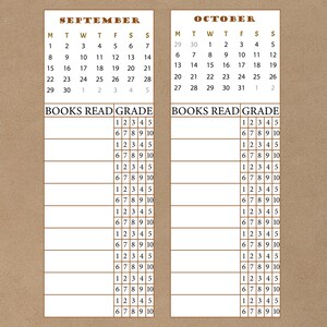 2025 Monthly Bookmark Calendar - Printable Tracker Set With Reading ...