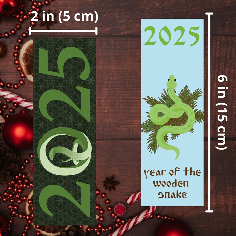 2025 Snake Bookmarks Year of the Snake Printable Gift Chinese Zodiac ...