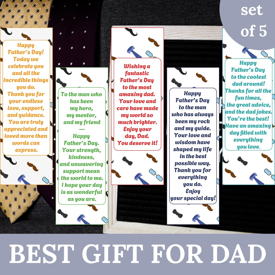 Father's Day Digital Bookmarks - Gift for Dad, for Him - Instant ...