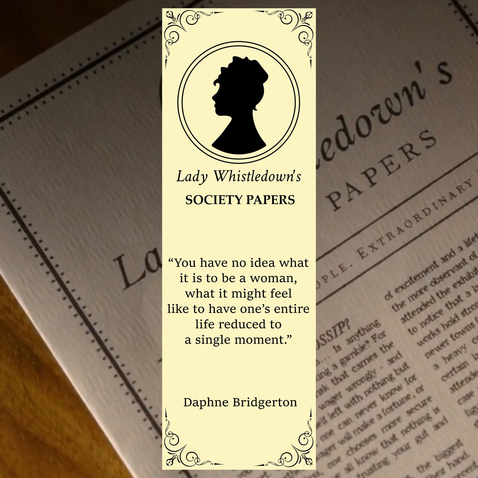 Digital Bookmarks 2x6 - Lady Whistledown’s Society Papers - Instant ...