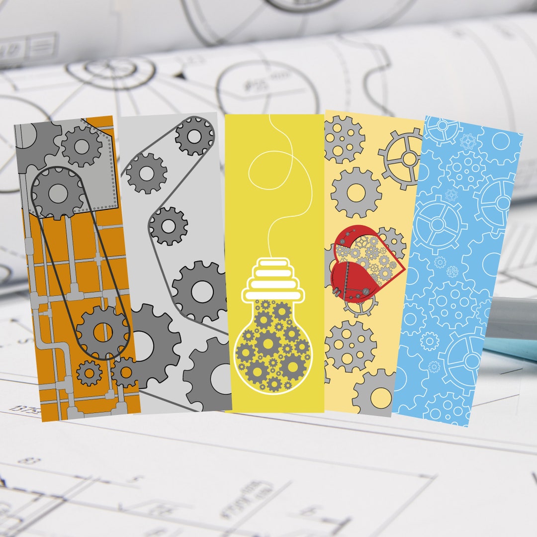 Digital Bookmarks 26 Mechanical Marvels Instant Print Perfect Gift for ...