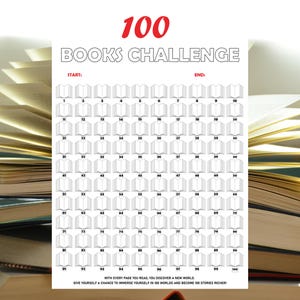 100 Books Reading Tracker Printable | Book Tracker Template | Reading ...