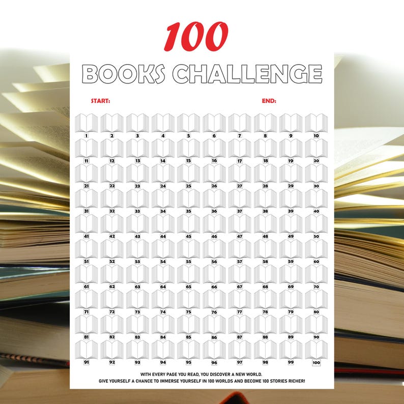 100 Books Reading Tracker Printable | Book Tracker Template | Reading ...
