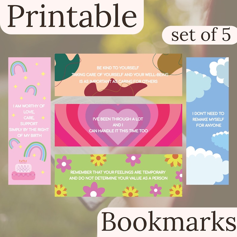 Inspirational Quote Bookmarks: Study Motivation, Wellness Gift ...