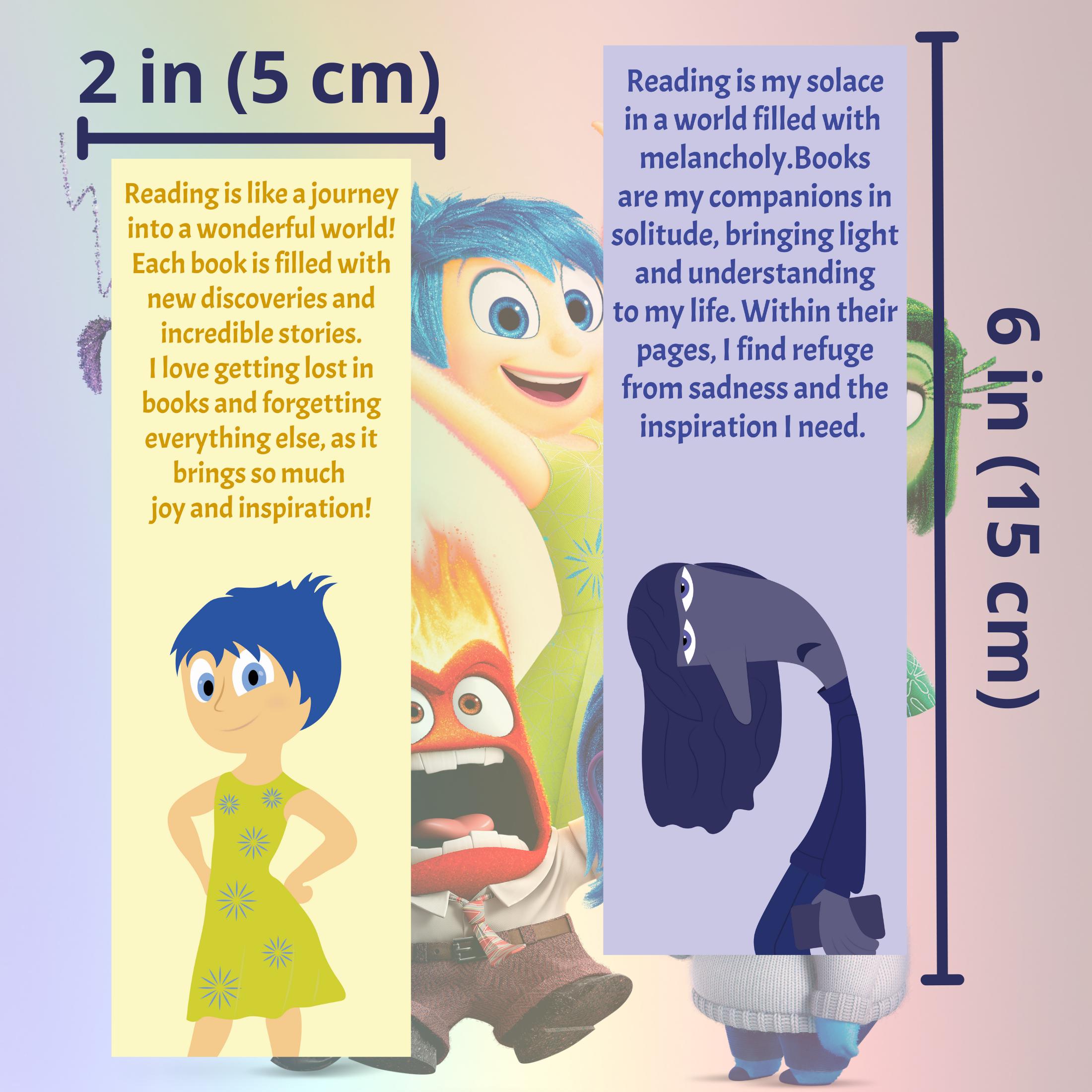 Inside Out Digital Bookmarks Set of 10 - Gift for Pixar Fans, Kids ...