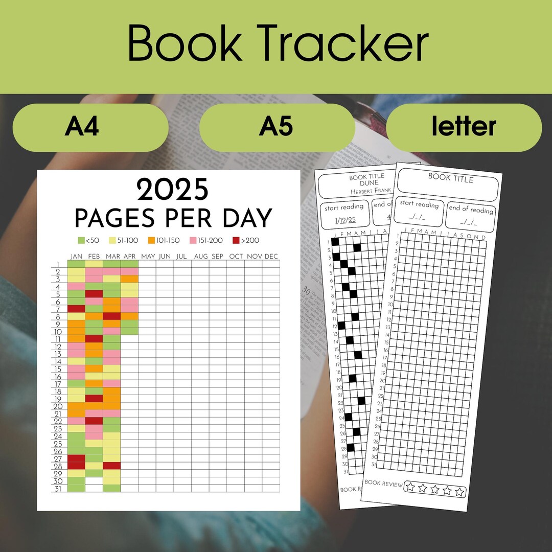 Reading Tracker 2025 | Book Log Printable and Tracker | Reading Chart ...