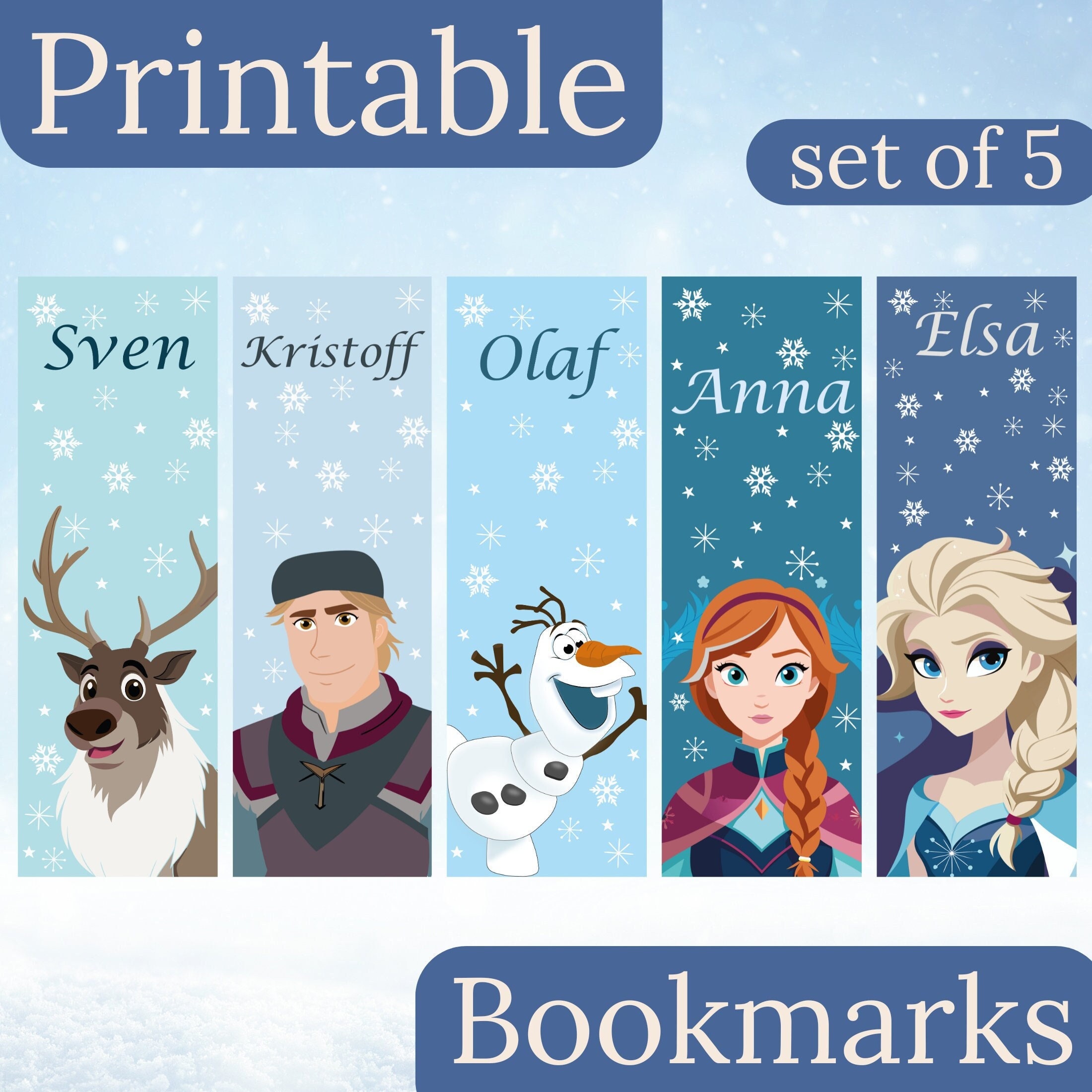 Digital Bookmarks 2*6 - Frozen Collection - Perfect Gift for Disney ...