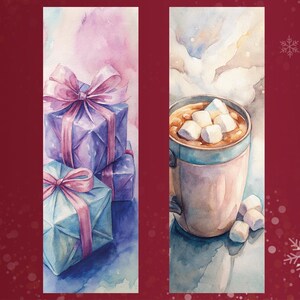 Winter Bookmarks Set - Cozy Watercolor Winter Art, Printable Christmas ...