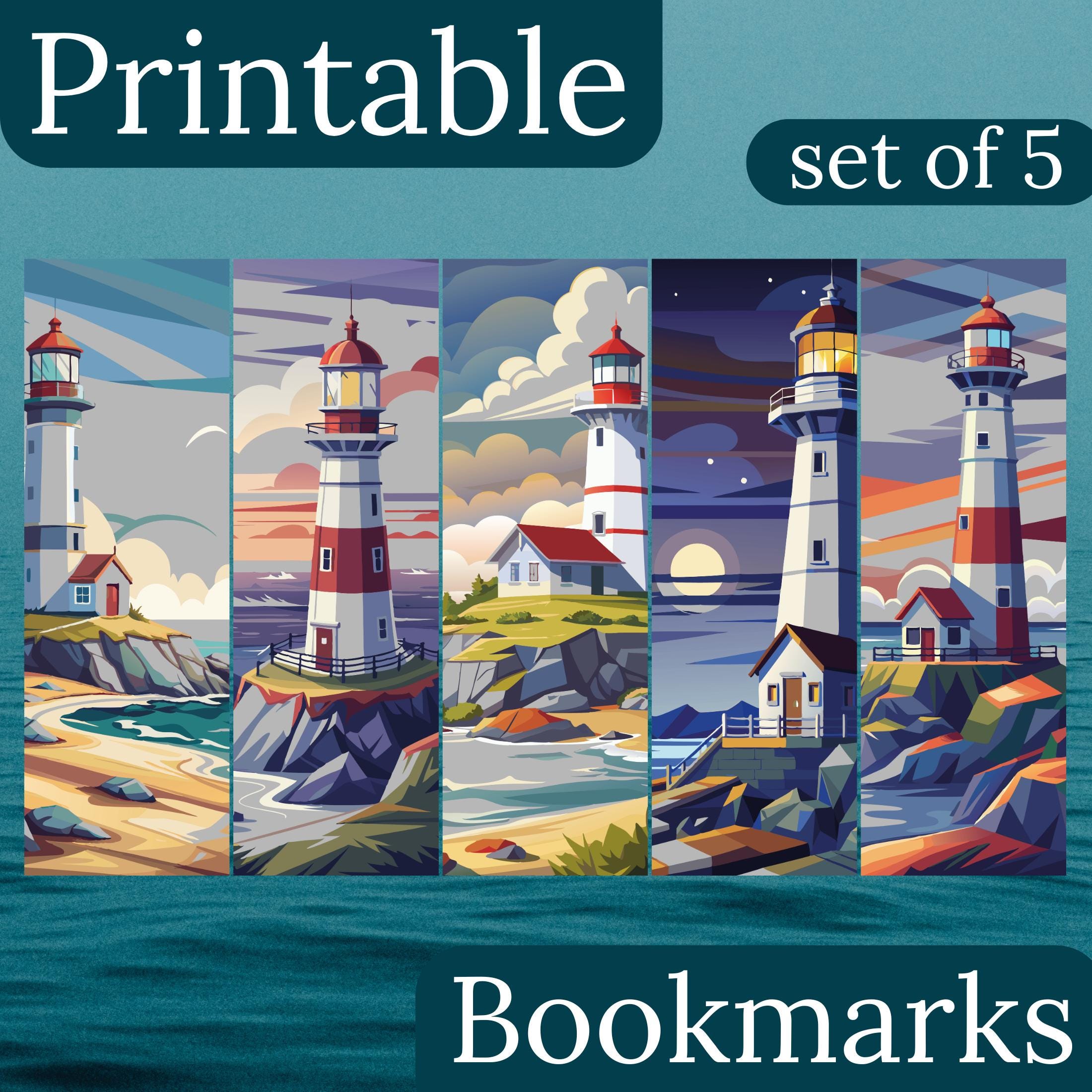Printable Bookmarks 26 lighthouse Bookmarks Fast Loading Perfect Gift ...